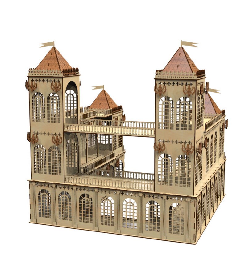 Wooden Toy Medieval Castle in the French Style, 10 Figures of ...