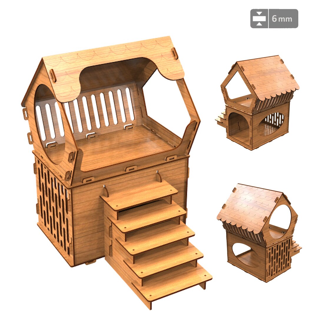Two-floor Cat House Digital Download Files With Installation Guide, Pet ...