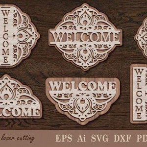 Welcome Signs. Designs for Laser Cutting - Etsy