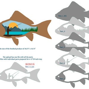 Fishing Laser Cut Files Glowforge Files SVG/DXF/CDR Fishing Panel ...