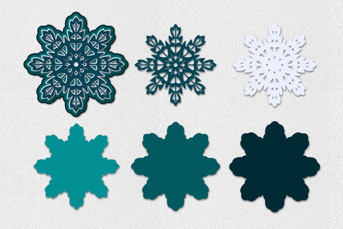 Four Multilayer Snowflakes - Etsy