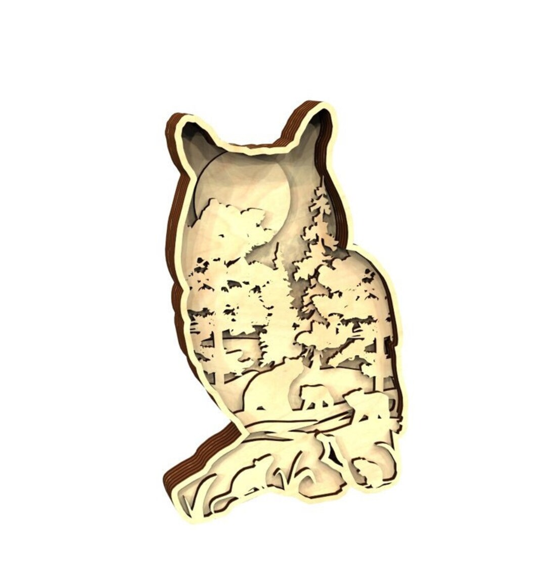 Owl Svg,owl Laser Cut Files Glowforge Files 6 Layer Kids Multilayer ...