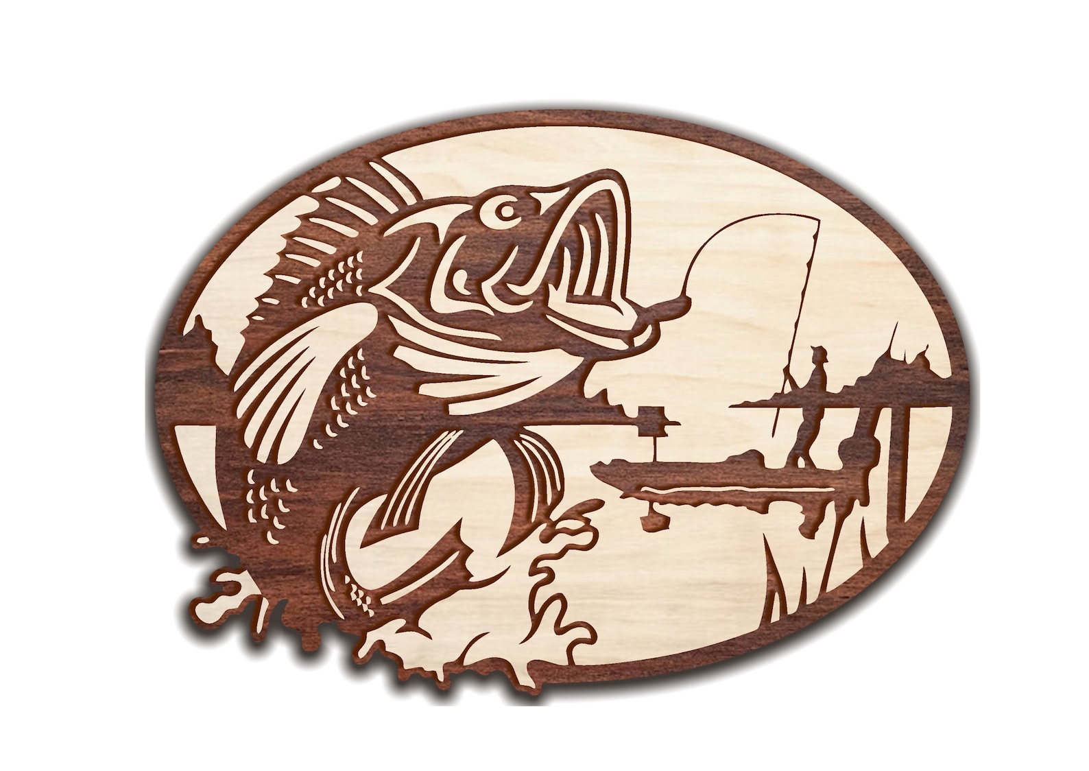 Fishing Laser Cut Files Glowforge Files SVG/DXF/CDR Fishing Panel ...