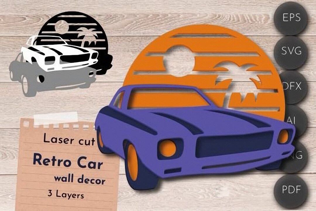 Retro Car 3D Layered Art, Vintage Svg - Etsy