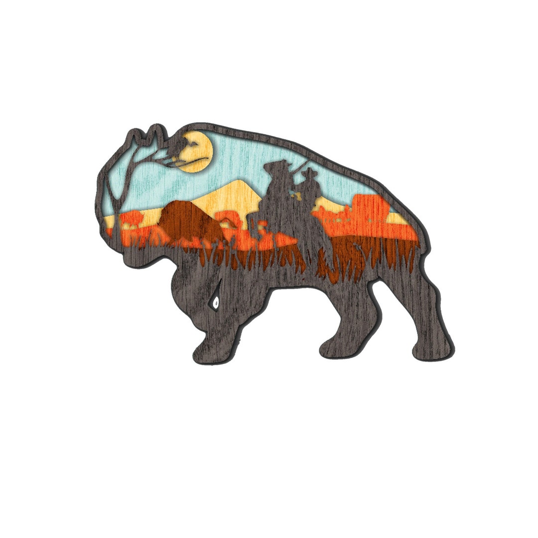 Buffalo Multilayer Laser Cut Files Buffalo Cut File 3D Layer Plywood ...