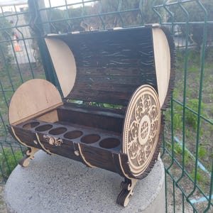 Wooden Mini Bar Barrel- File for Laser Cutting. Gift Pack for a Bottle ...