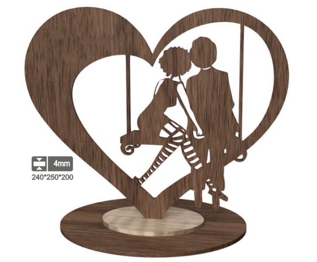 Valentine's Day Figurines -laser Cut File, 3D Puzzle Card, Personalized ...