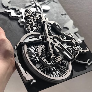 Multilayer Panel Motorcycle, Layered Art, Modern Decor Laser Cut Files ...
