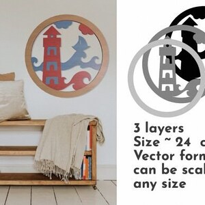 3D Layered Lighthouse Wall Art, Sea Svg - Etsy