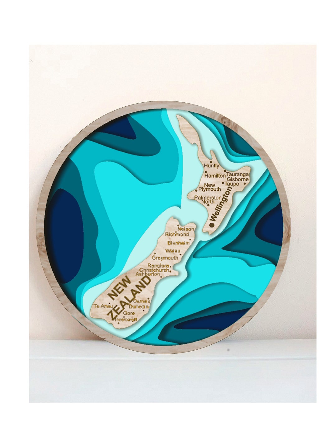 6 Layer 3D Map of the New Zealand,multi -layer Panel,laser Cut File,3d ...