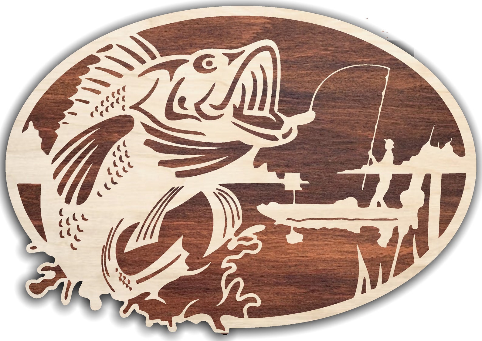 Fishing Laser Cut Files Glowforge Files SVG/DXF/CDR Fishing Panel ...