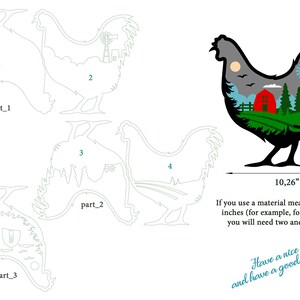 Chicken Farmhouse Laser Cut Files Glowforge Files SVG/DXF/CDR Chicken ...