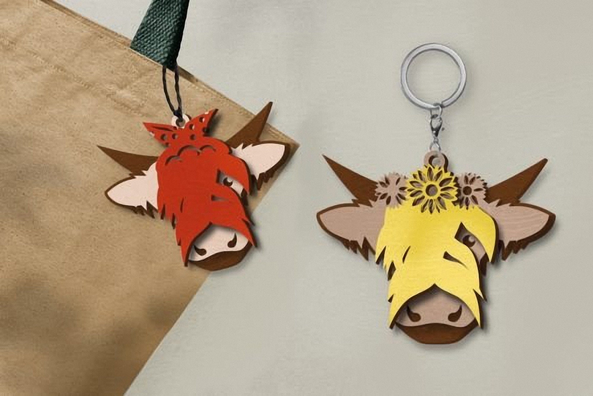 Highland Cow Keychain Laser Cut File Svg - Etsy Australia