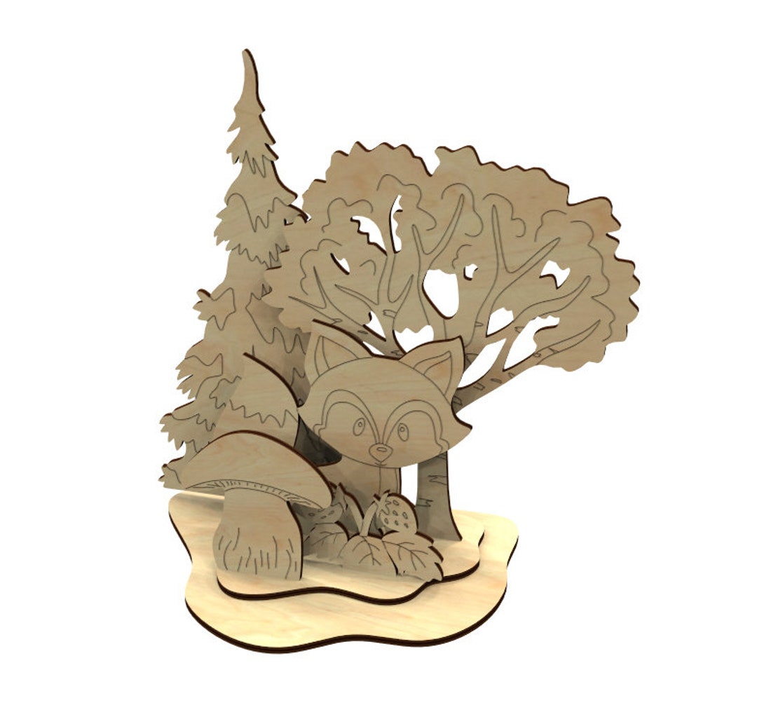 3D Woodland Animals DXF Files -set of 8, Woodland Animals Card, Comes ...