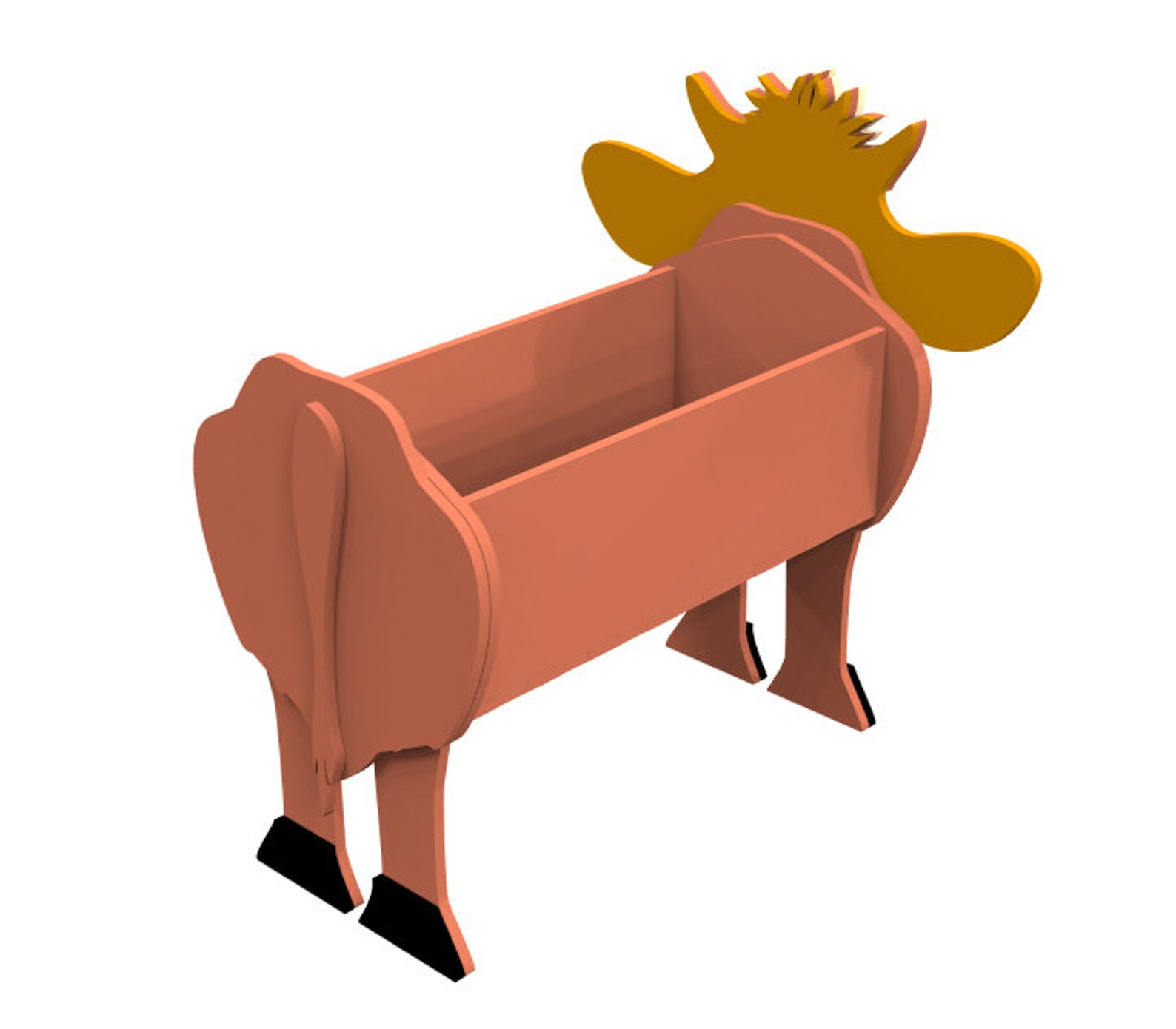 Cow Planter Pattern, Cow Wood Planter, DIY Garden Ornament Flower Pot ...