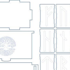 Wooden Runes Set in Gift Box Laser Cut Files Wood Burned Hand Carved ...