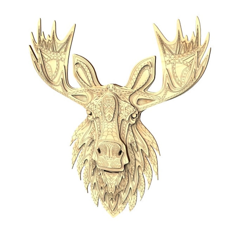 Spiritual Moose Multilayer Mandala 7 Layers Laser Cut Home Decor, SVG ...