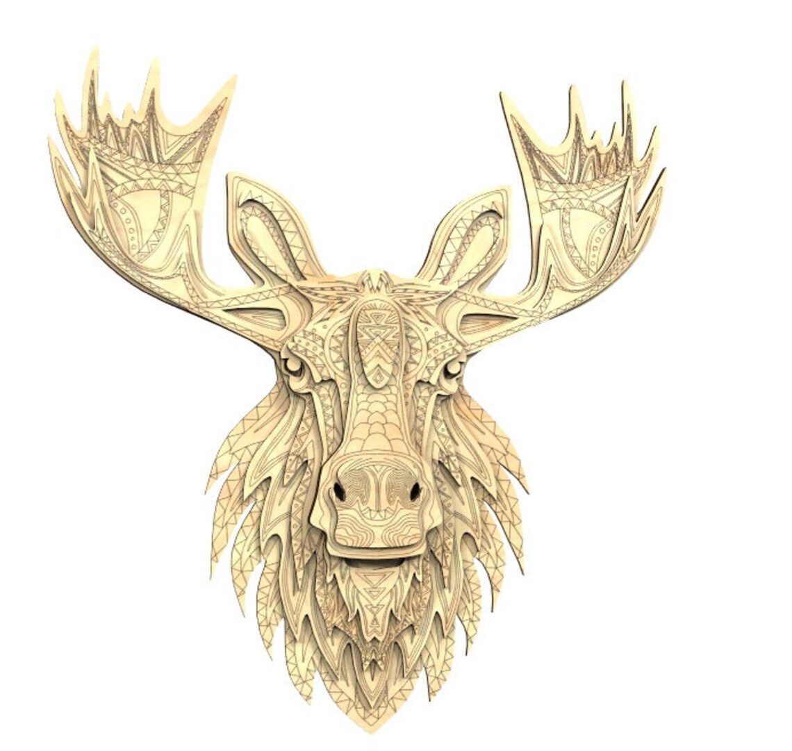 Spiritual Moose Multilayer Mandala 7 Layers Laser Cut Home Decor, SVG ...