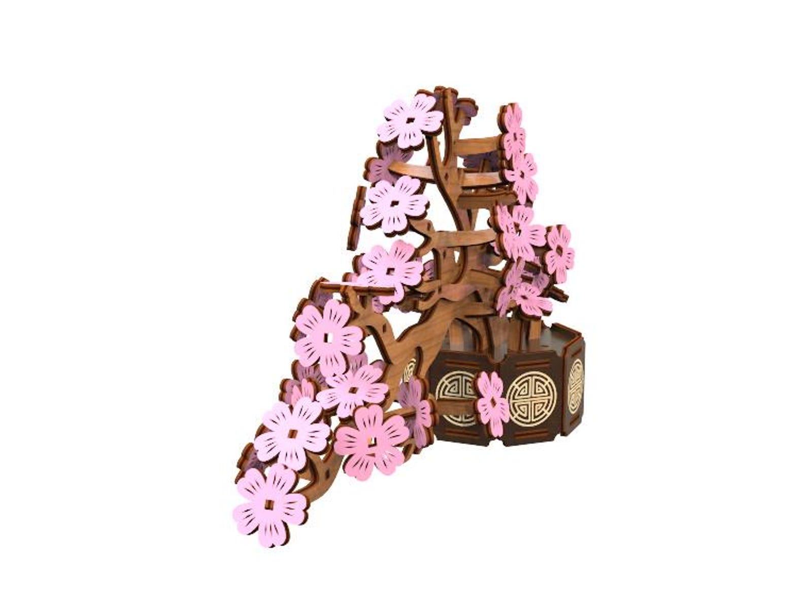 Bonsai Tree Laser Cut File 3D Multilayer Tree DIY Vector Model for 3mm ...