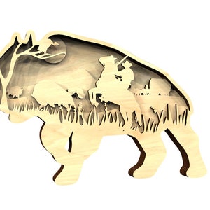 Buffalo Multilayer Laser Cut Files Buffalo Cut File 3D Layer Plywood ...