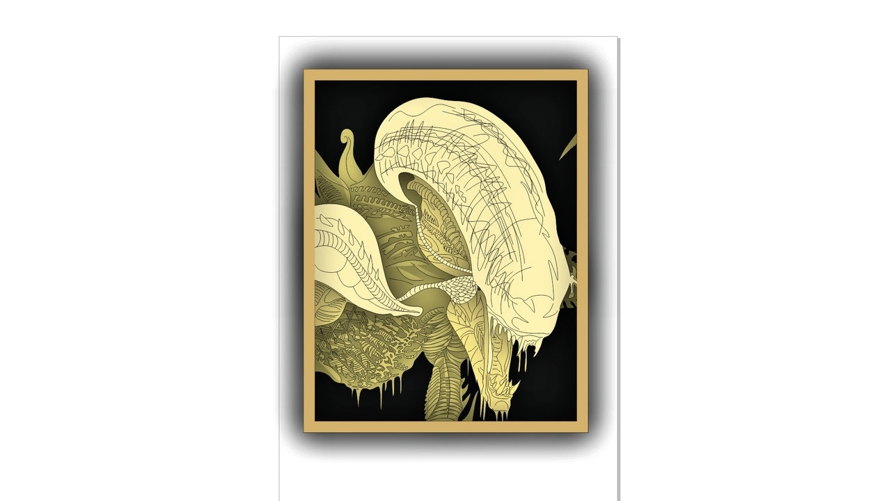 Alien 3d Laser Cut File 3d Glowforge File Alien Laser - Etsy