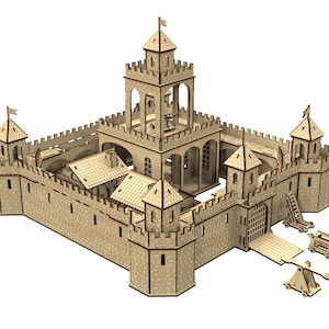 Wooden Toy Medieval Castle, 20 Figures of Knights,laser Cut Files ...