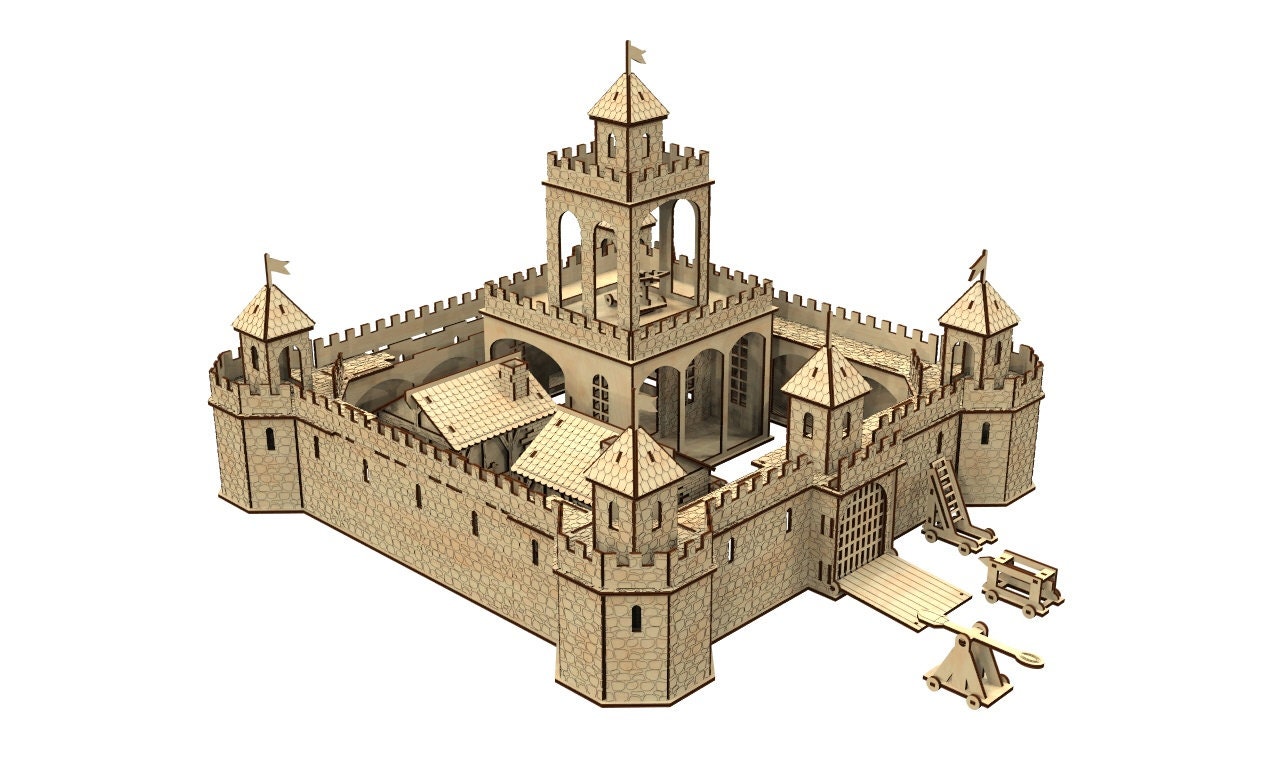 Wooden Toy Medieval Castle, 20 Figures of Knights,laser Cut Files ...