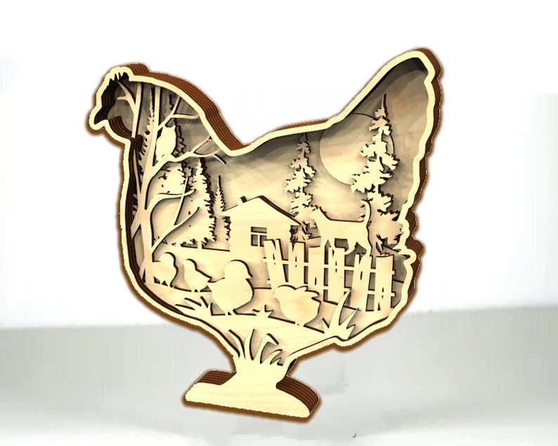 Chicken Svgchicken Farmhouse Laser Cut Files Glowforge Files - Etsy