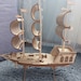 Ship Boat - SVG Laser Cut File, Laser Cut Wooden Sailboat Model Ship 3d ...