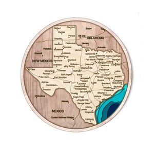 7 Layer 3D Texas Map , Multi -layer Panel,laser Cut File. 3D Wood Texas ...