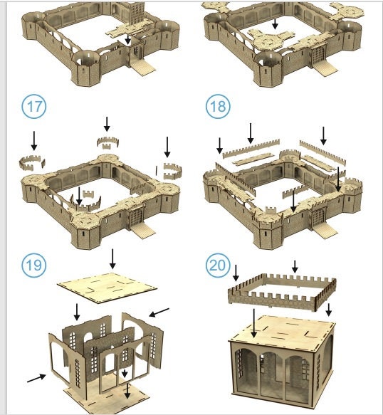 Wooden Toy Medieval Castle, 20 Figures of Knights,laser Cut Files ...