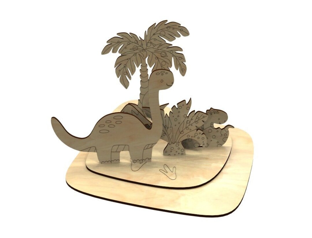 3D Dinosaurs SVG DXF Files -set of 5,dinosaurs Card, Comes With Stands ...