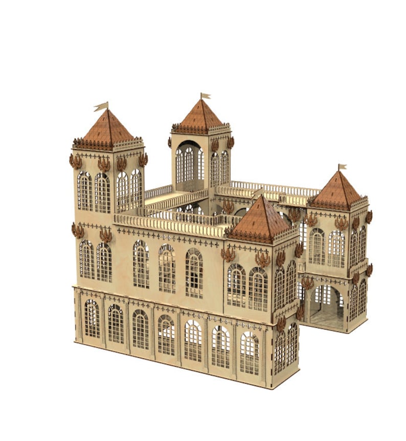Wooden Toy Medieval Castle in the French Style, 10 Figures of ...