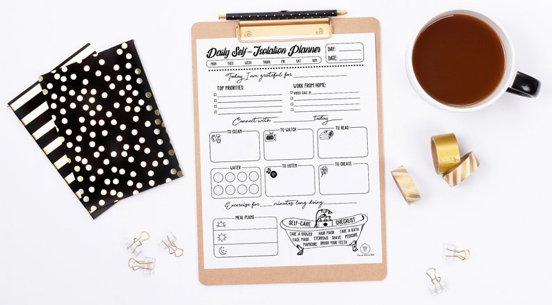 Printable Daily Self-isolation Planner - Etsy