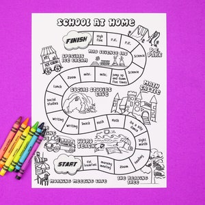 Distance Learning and Homeschool Tracker/game Printable and Coloring ...
