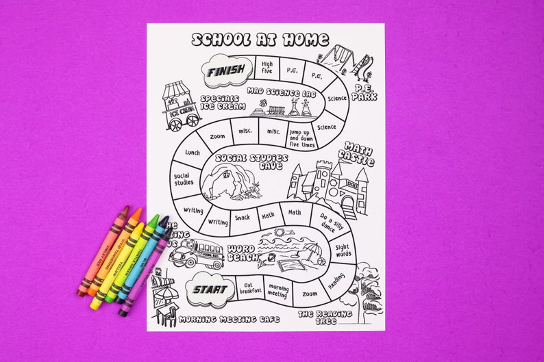 Distance Learning and Homeschool Tracker/game Printable and Coloring ...