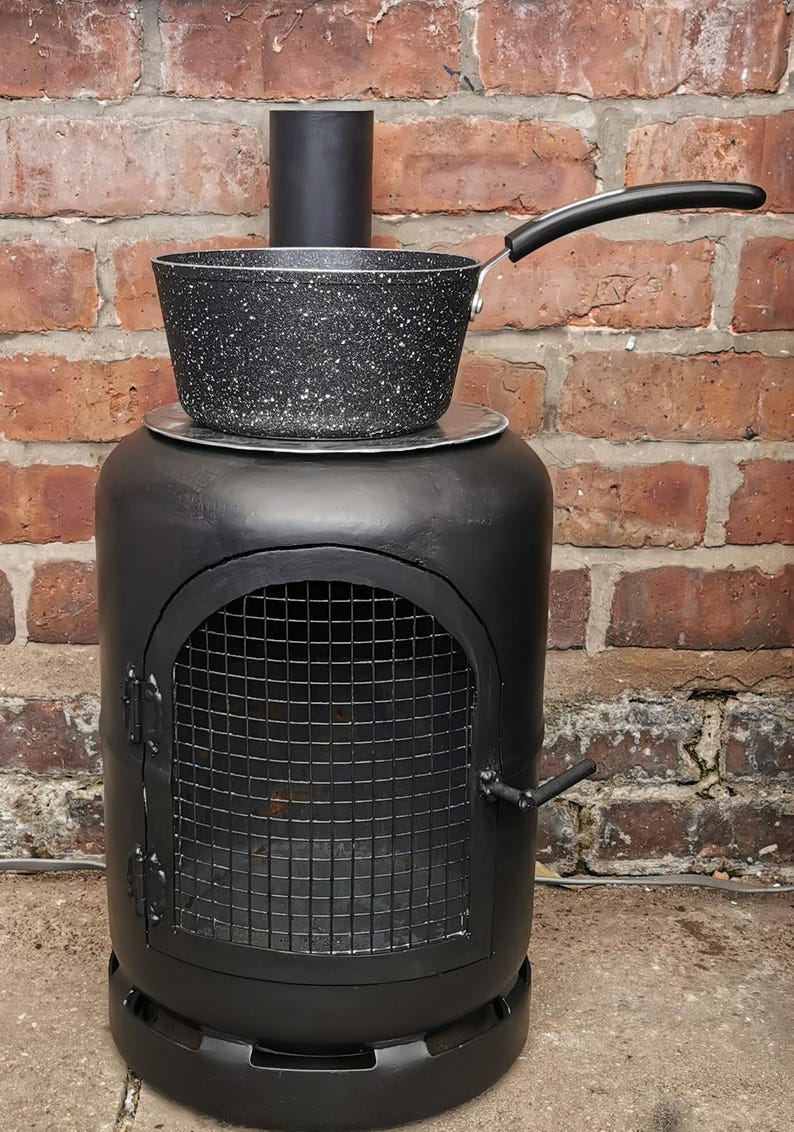 Upcycled Gas Bottle Log Burner Chiminea/stove/camping - Etsy