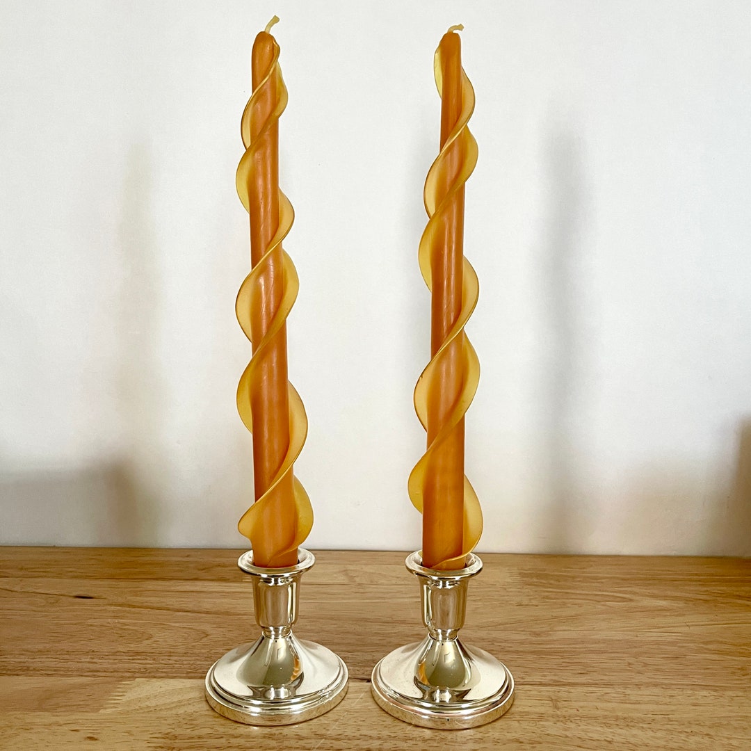 Handmade Double Flare Gold Taper 100% Beeswax 12 Perfect for FALL Set ...