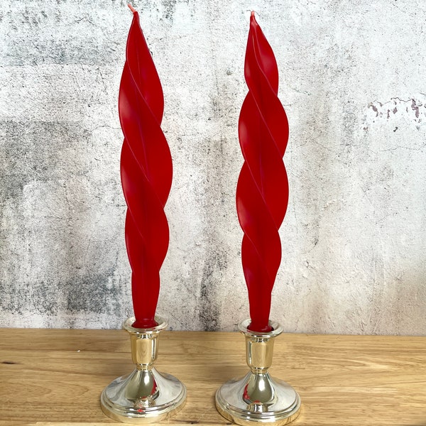 Red Beeswax Candles - Etsy