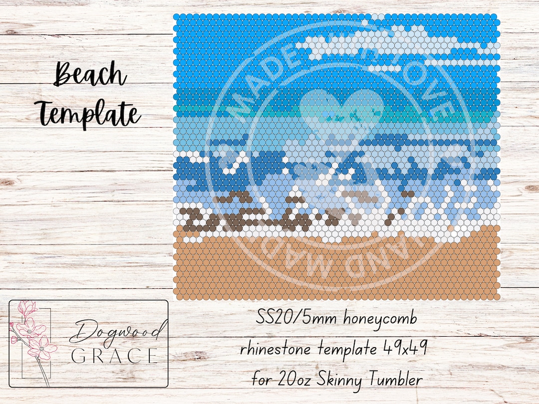 Beach SS20 Rhinestone Template | 20oz Skinny Tumbler - Etsy