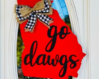 Go Dawgs Football Door Hanger - Etsy
