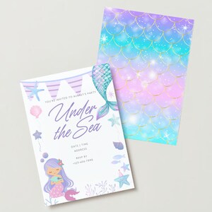 Mermaid Birthday Invitation | Digital File | Invitation | Party ...
