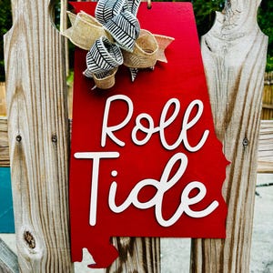 Roll Tide | Door Hanger | Sign | Football | Team Spirit - Etsy