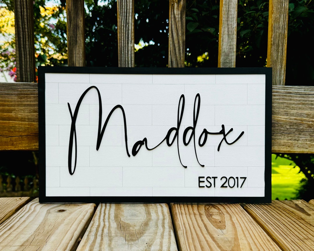 Monogrammed Subway Tile Sign - Etsy