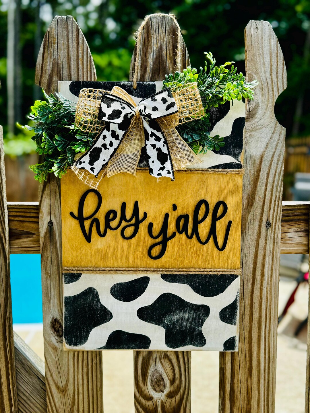 Hey Y’all Cow Print - Etsy