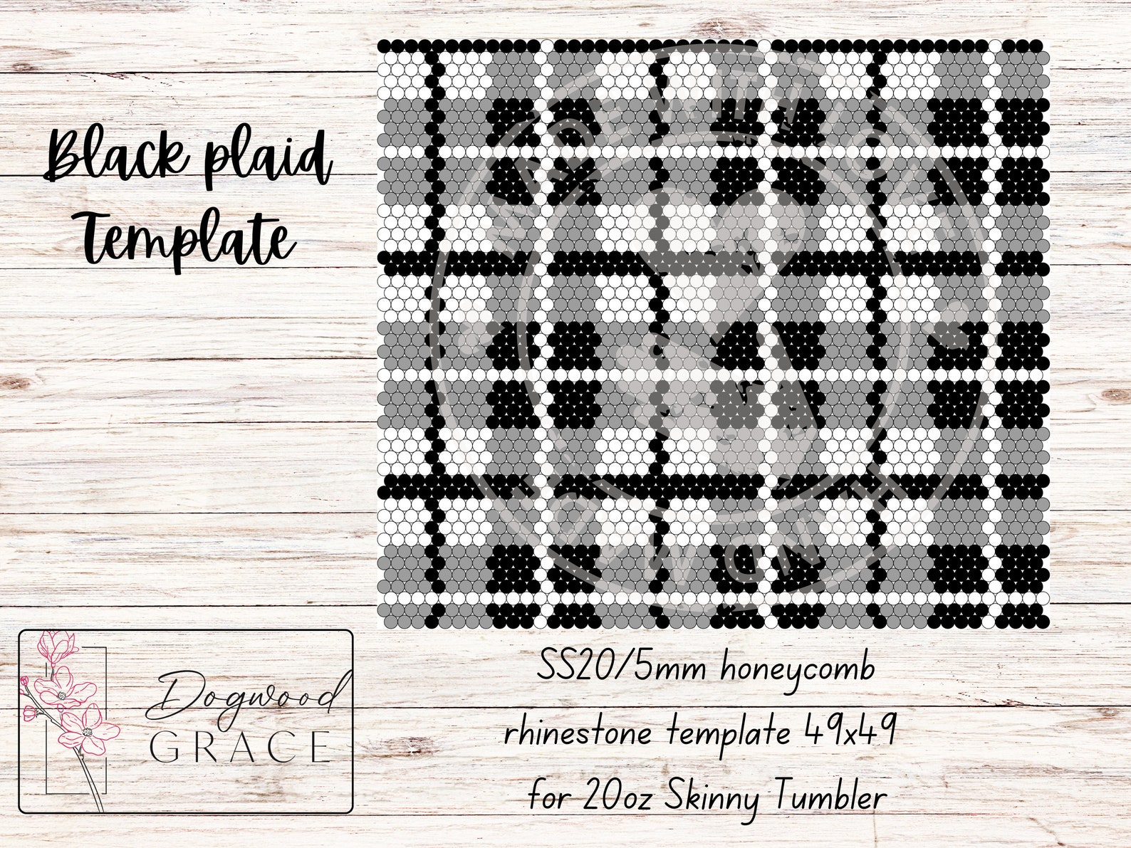 Plaid Template | SS20 Rhinestones | Sublimation | 20oz Skinny Tumbler ...