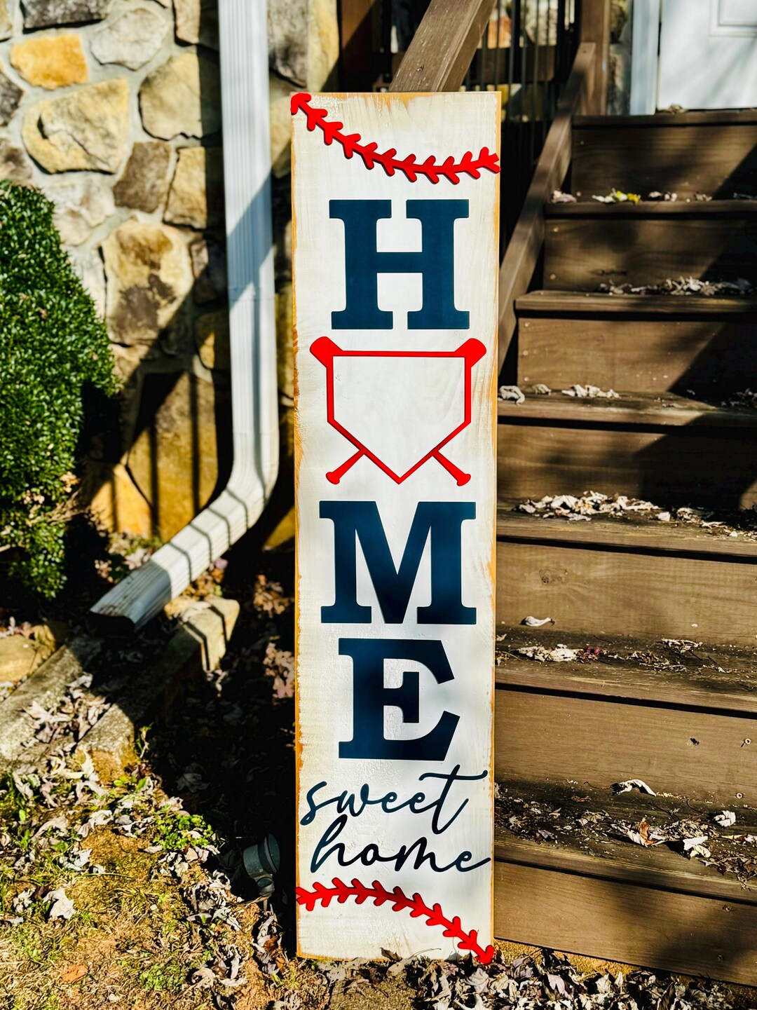 Baseball | Porch Leaner | Sign | Home Sweet Home | Decor | Accent ...