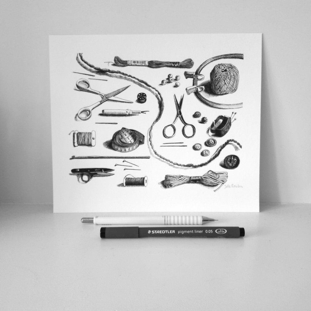 Art, Sewing Kit, Illustration, Drawing, Sewing Material, Embroidery ...