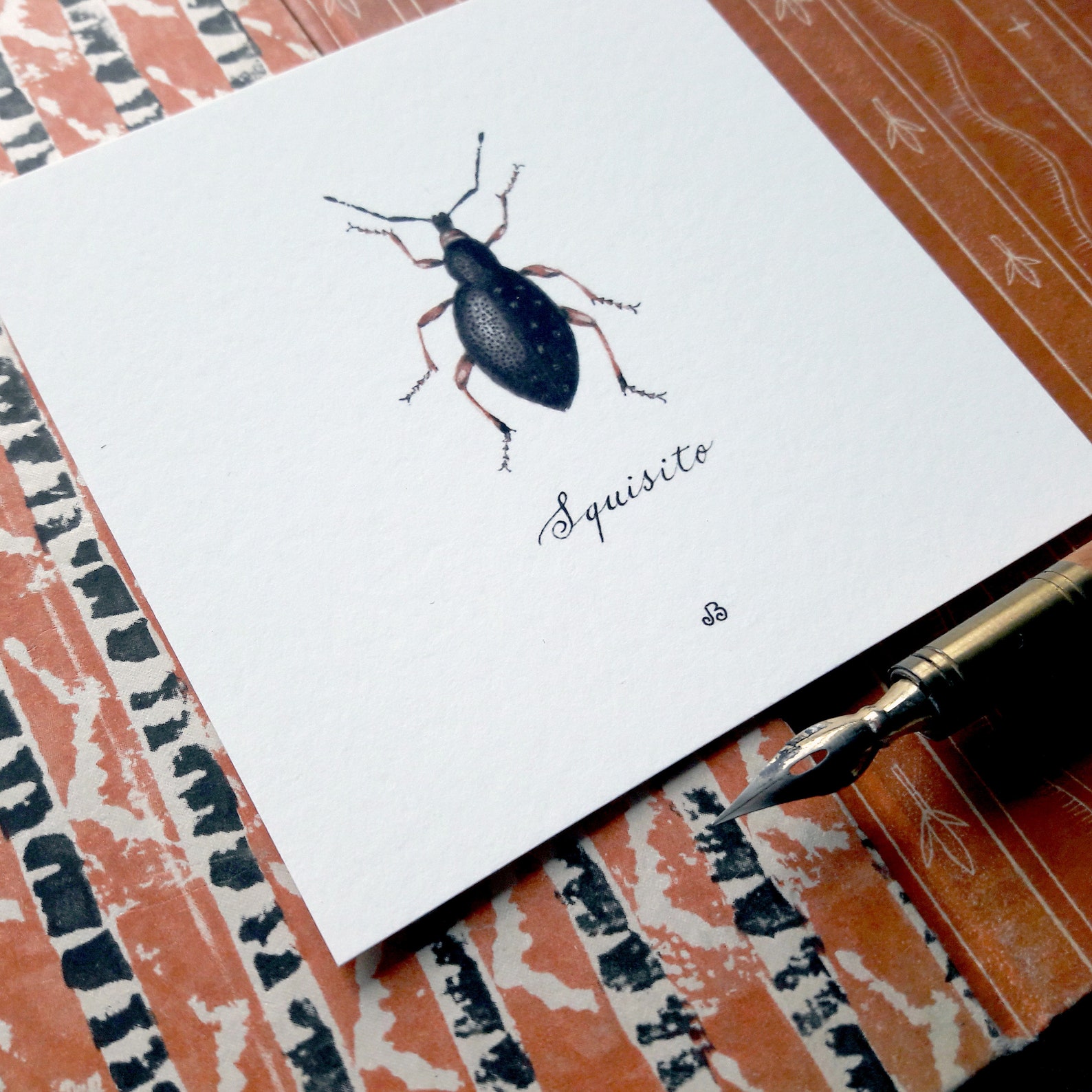 Beetle Print, Tiny Beetle, Black Beetle, Watercolor Painting, Giclée ...