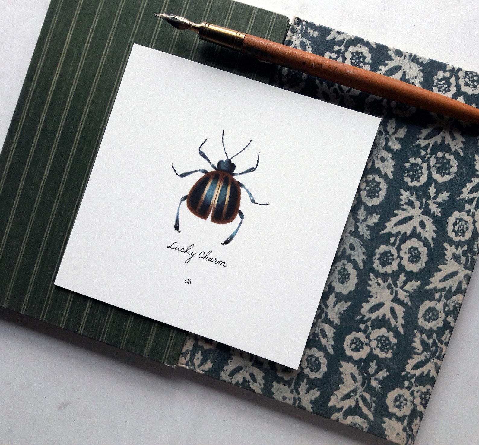 Beetle Print, Painted Beetle, Striped Beetle, Calligraphy, Joke Boudens ...